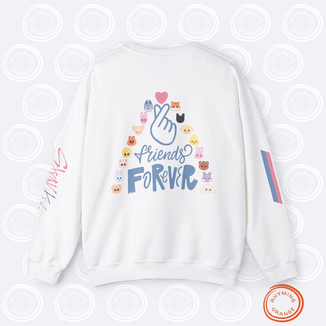 Skzoo LOVES Aniteez Finger Heart Sweatshirt, STAY Atiny Sweatshirt ...