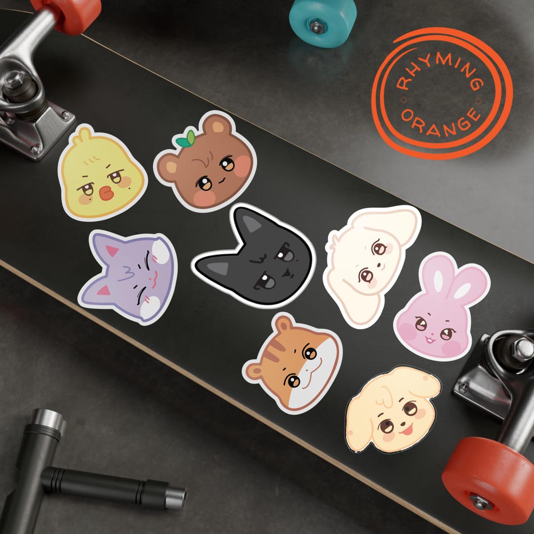 Ateez Aniteez 3" Vinyl Decals Set, K-pop Character Sticker Group, Water ...