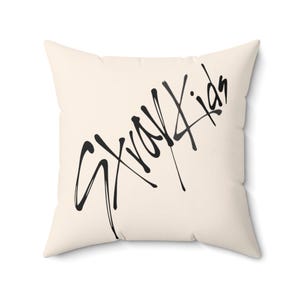 Stray Kids Skzoo Motivational Pillow, SKZ Inspiration Faux Suede Square ...