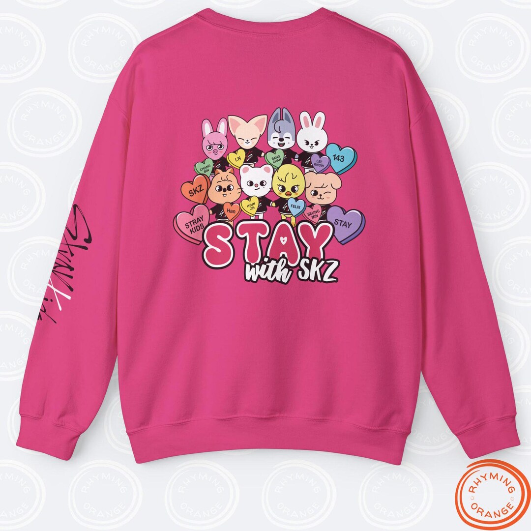 Skzoo Candy Hearts "stay With Skz" Sweatshirt, Stray Kids Valentine's ...
