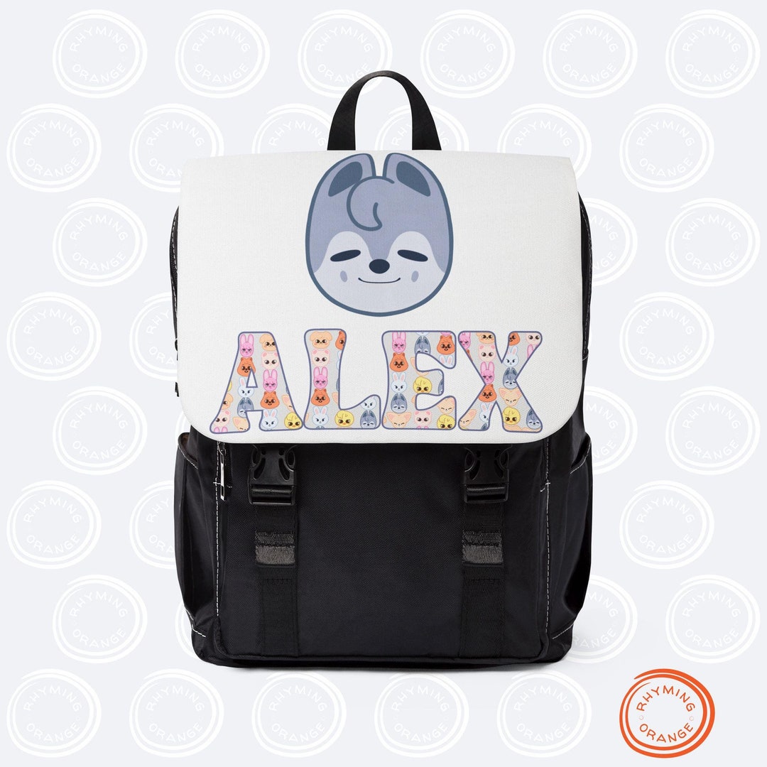 Personalized Stray Kids Shoulder Backpack. Custom Name and Skzoo ...