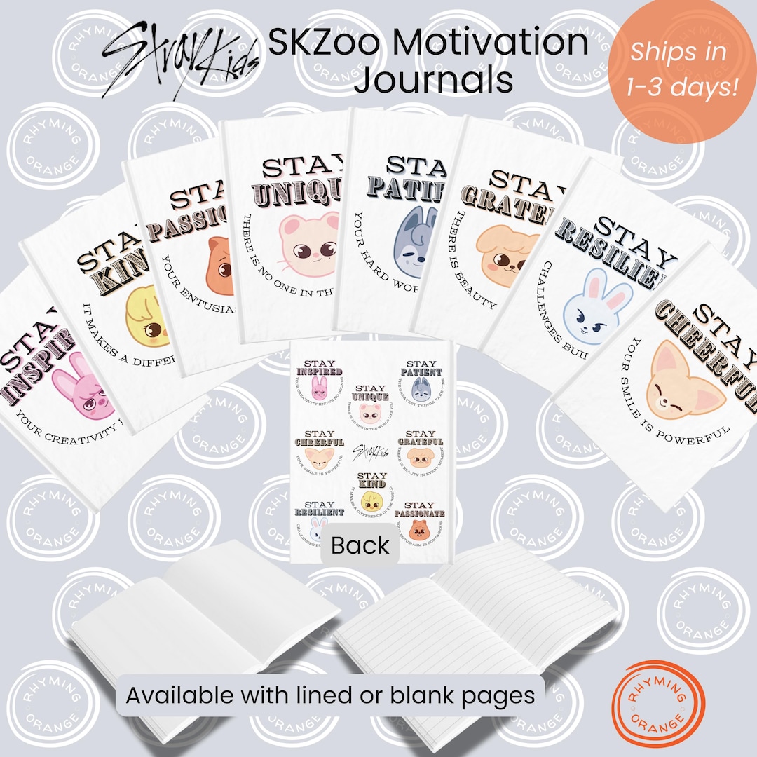 Stray Kids Skzoo Motivation Journals, SKZ Hard Cover Ruled-line or ...