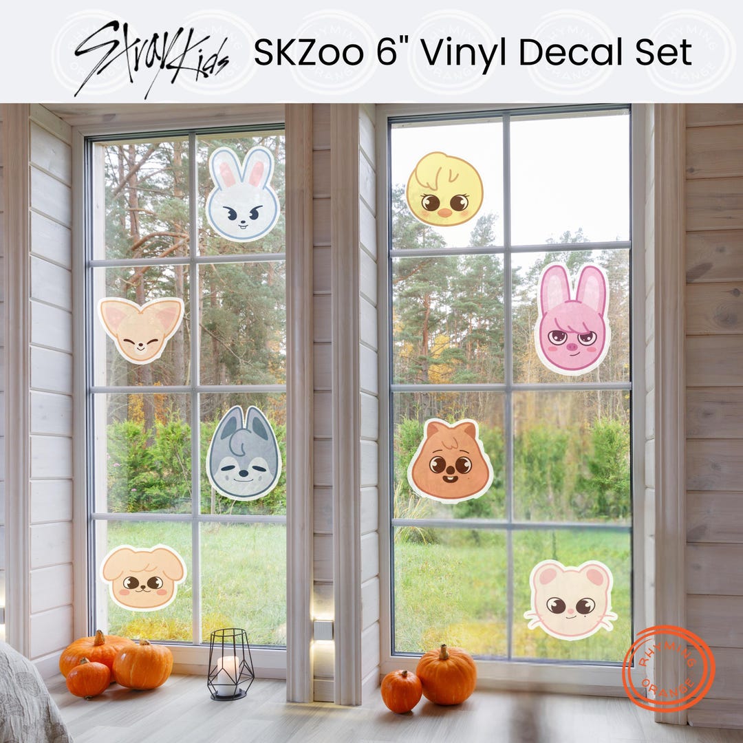 Skzoo Vinyl Decal Set, 6" Stray Kids Kisscut Character Stickers ...