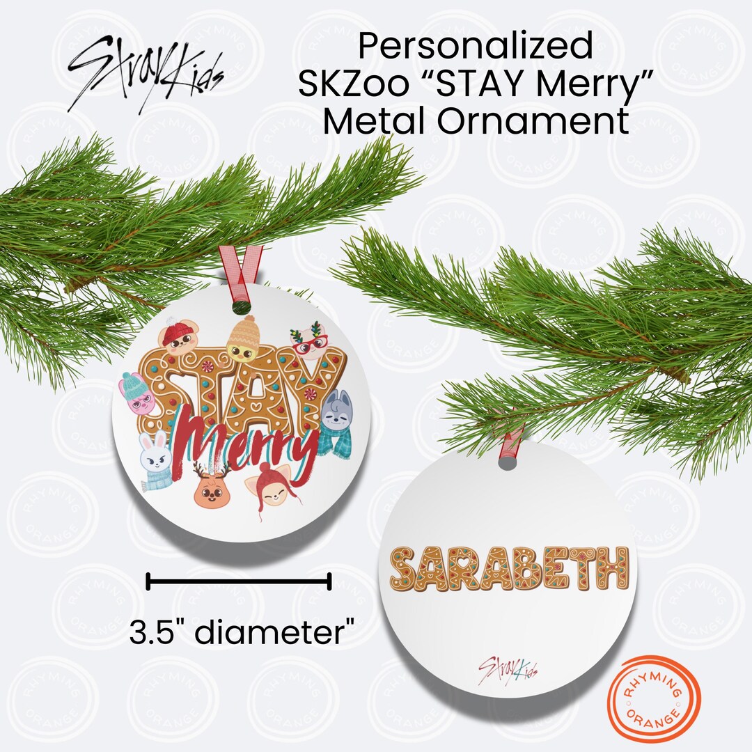 Personalized Stray Kids Skzoo Metal Ornament, SKZ "stay Merry Christmas ...