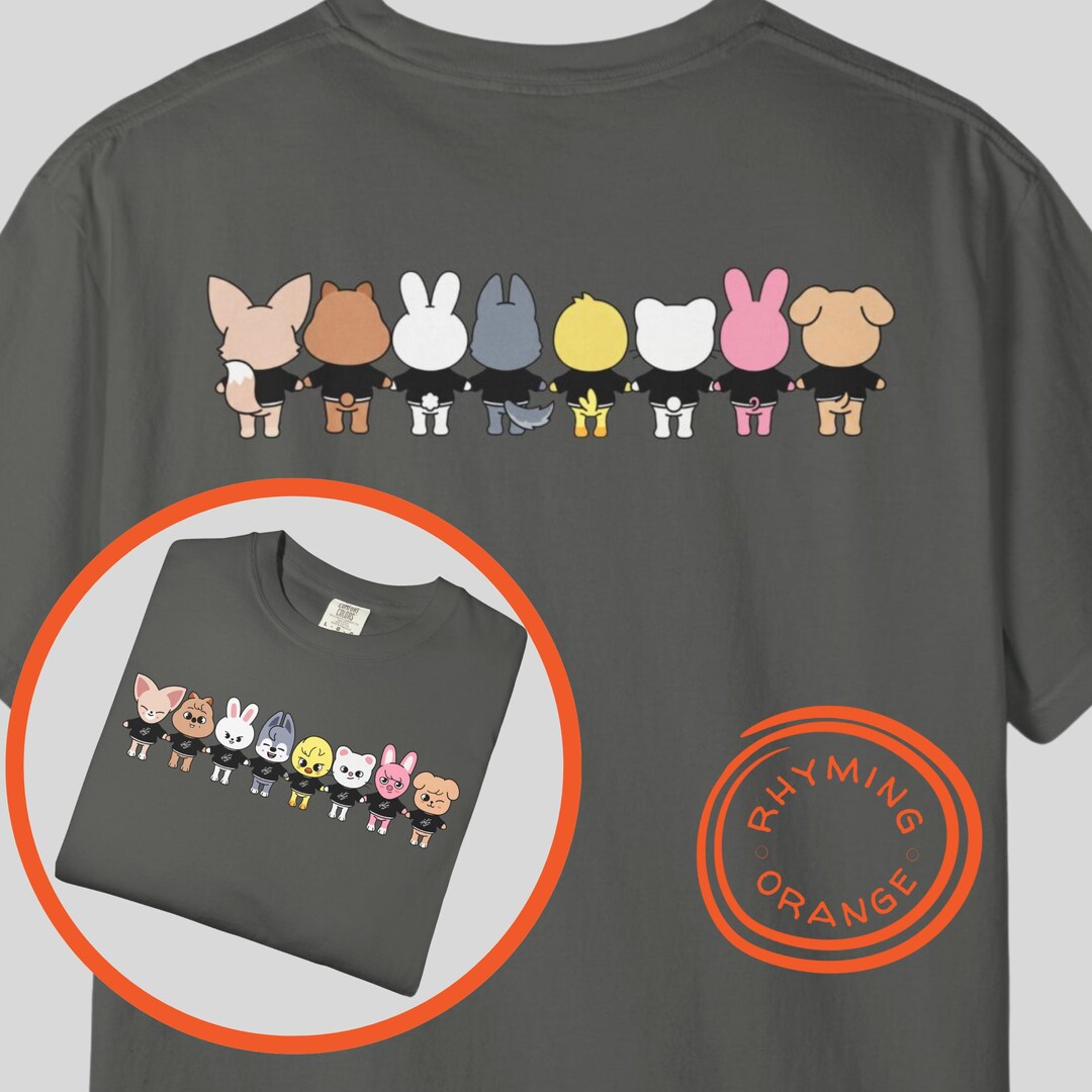 Stray Kids SKZOO OT8 Front & Back Lineup Shirt, SKZ STAY Fan Funny Tee ...