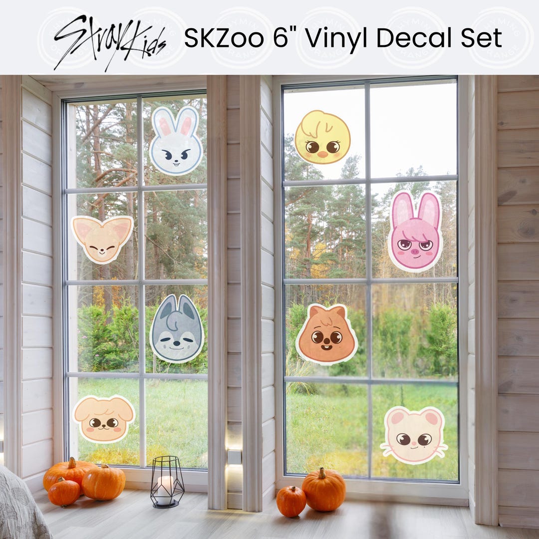 Skzoo Vinyl Decal Set, 6 Stray Kids Kisscut Character Stickers ...