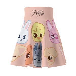 Stray Kids Skzoo All-over-print Skater Skirt, Natural Straykids Clothes ...