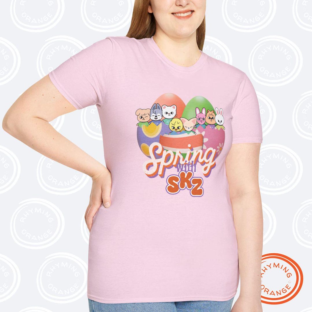 Skzoo "spring With Skz" Tshirt, Stray Kids Easter Tee, Springtime SKZ T ...