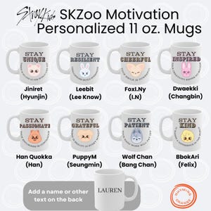 Leebit Personalized Stray Kids Motivation Mug, Custom White Lee Know 11 ...