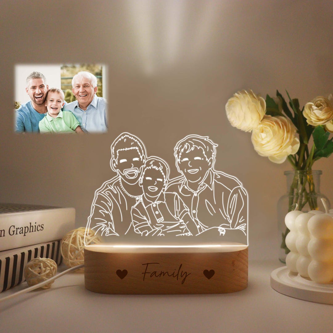 Custom 3D Night Light,3d Photo Lamp,picture Night Light,family Photo ...