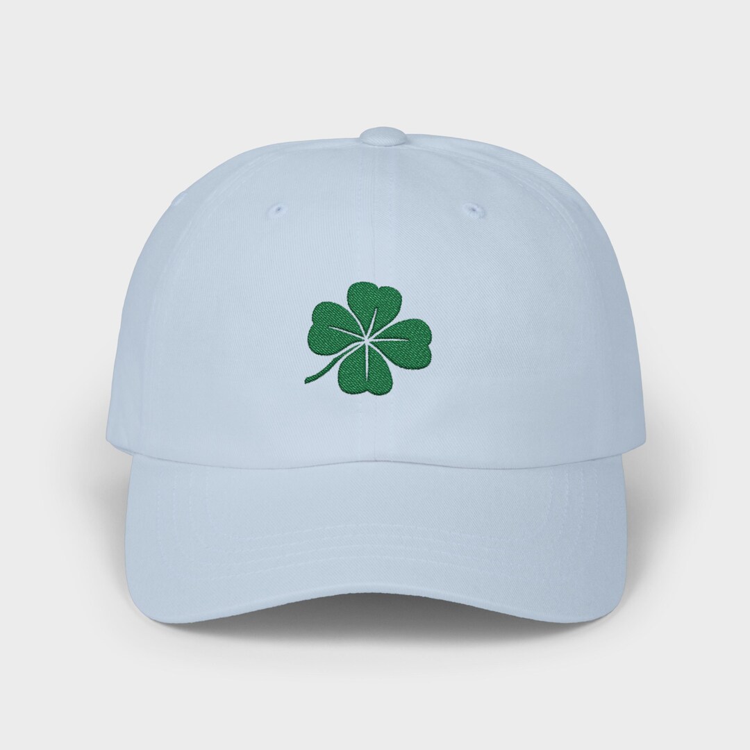 Embroidered Four Leaf Clover Baseball Cap, Dad Hat, Lucky Shamrock ...