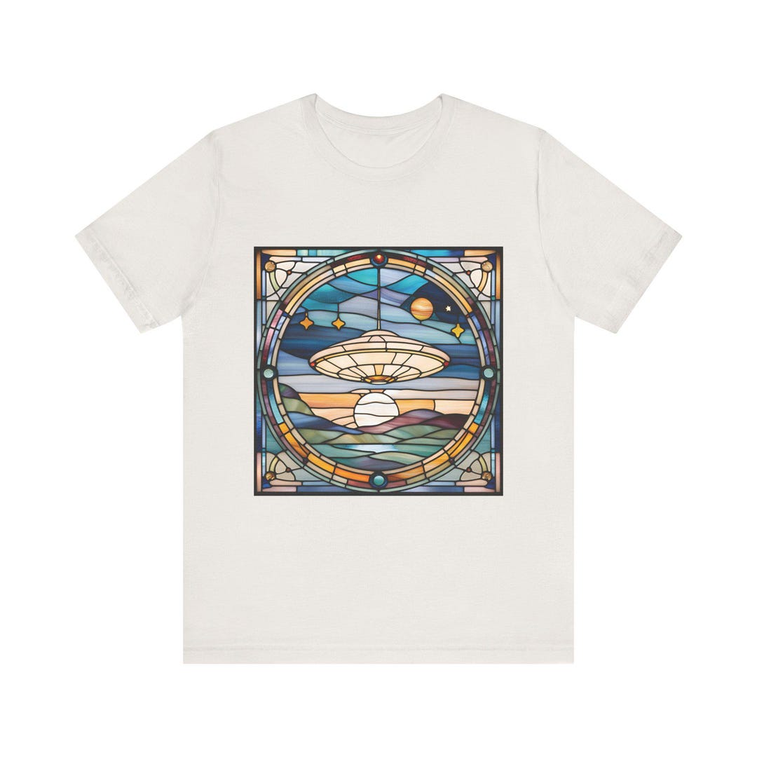 Stained Glass UFO Tee, Alien Spaceship Tshirt, Area 51 Shirt ...