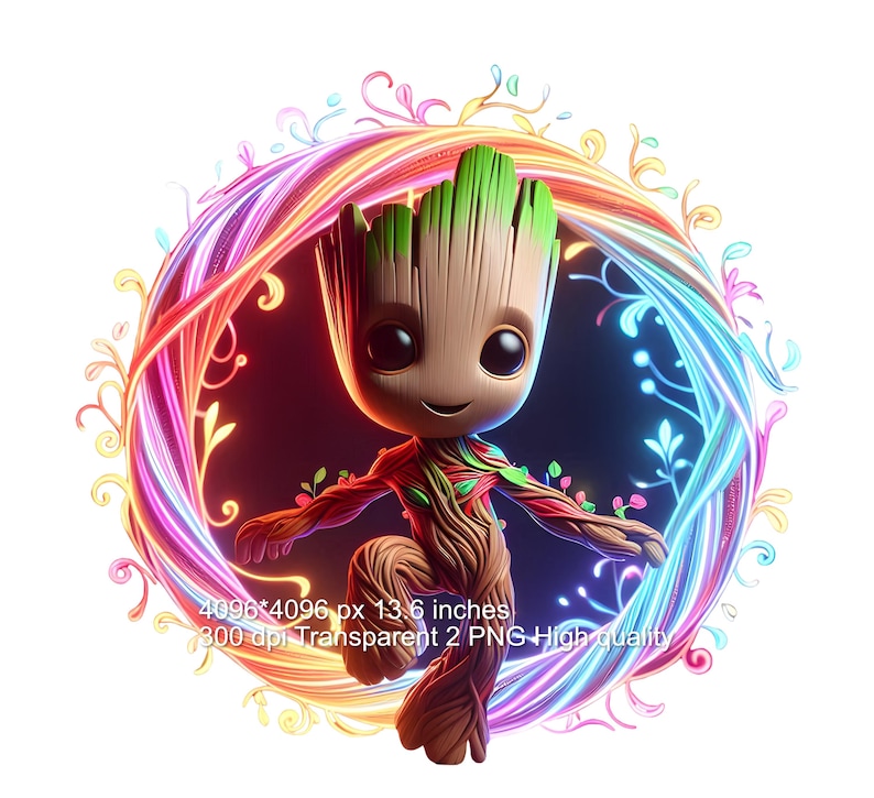 2 PNG Baby Groot Splash and Watercolor Digital Design PNG File for ...