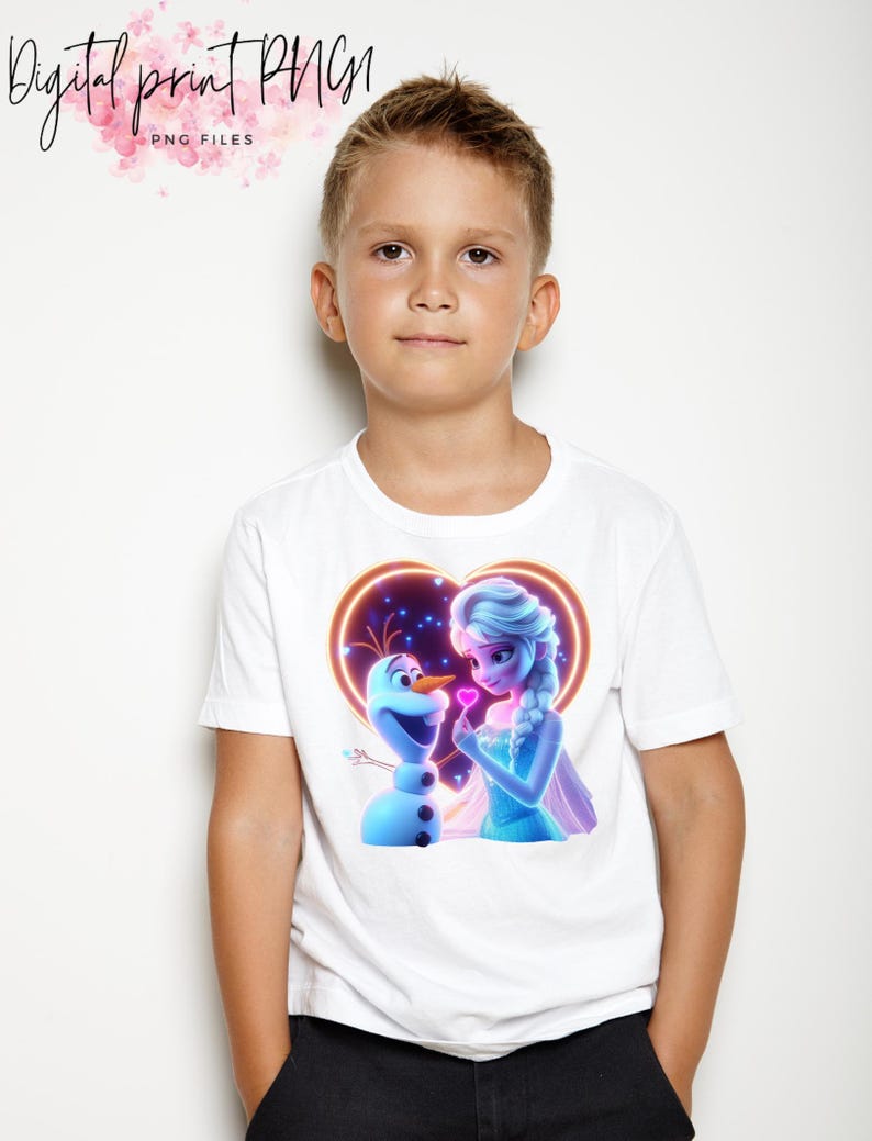 2 PNG Elsa and Olaf Splash and Watercolor Digital Design PNG File for ...