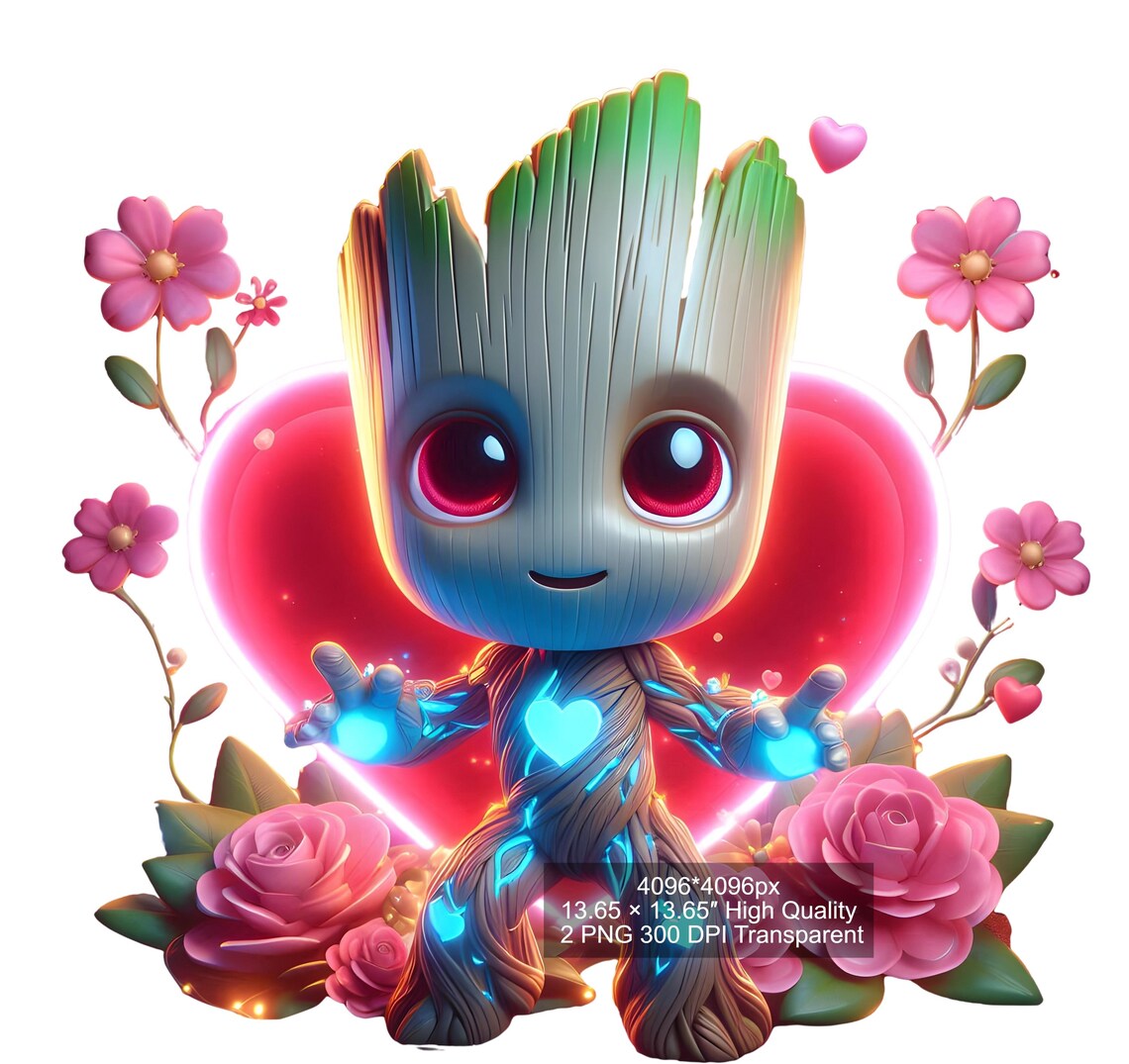 2 Watercolor Splash Baby Groot Png Digital Images for Printing, T ...