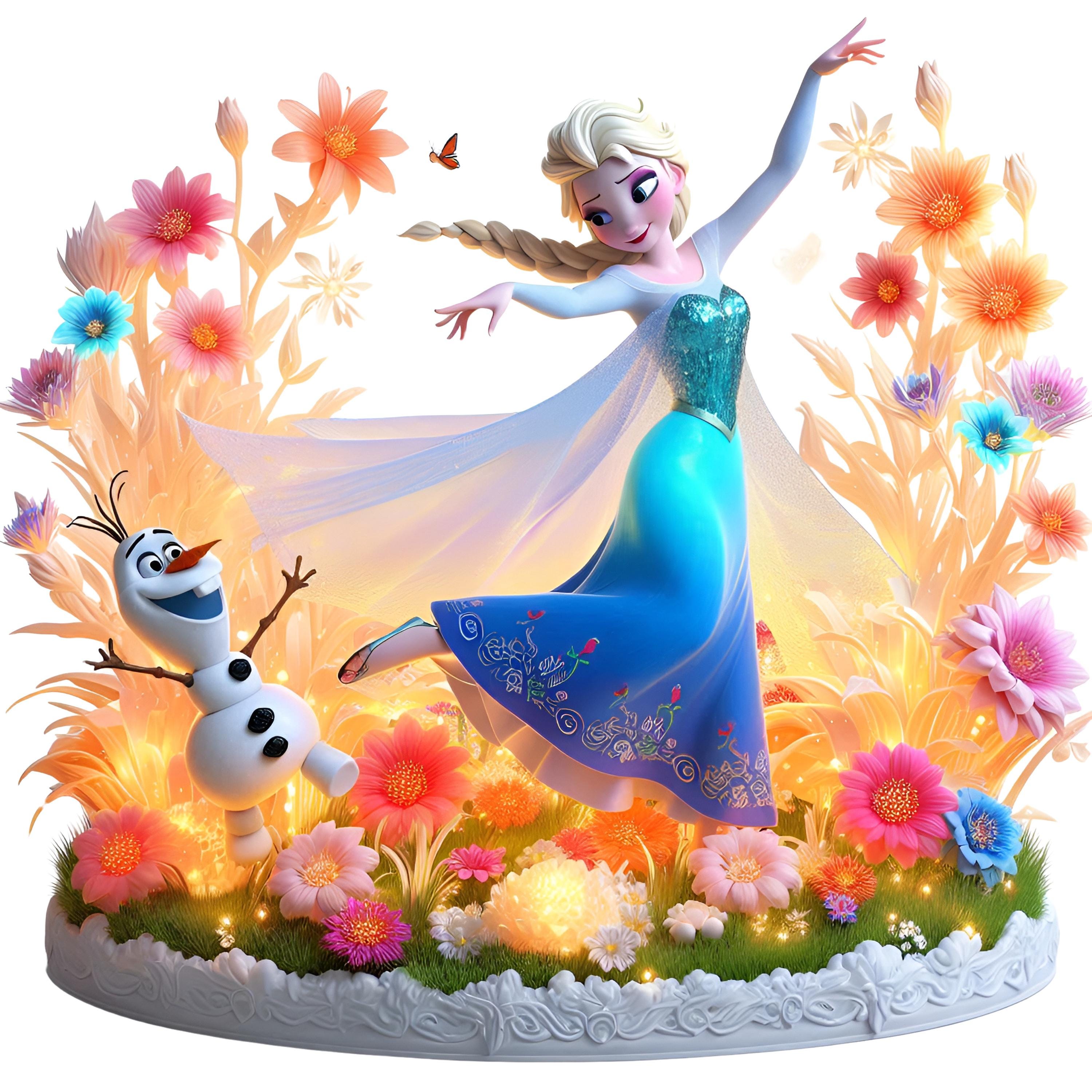 2 PNG Stitch and Elsa Splash and Watercolor Digital Design PNG File for ...