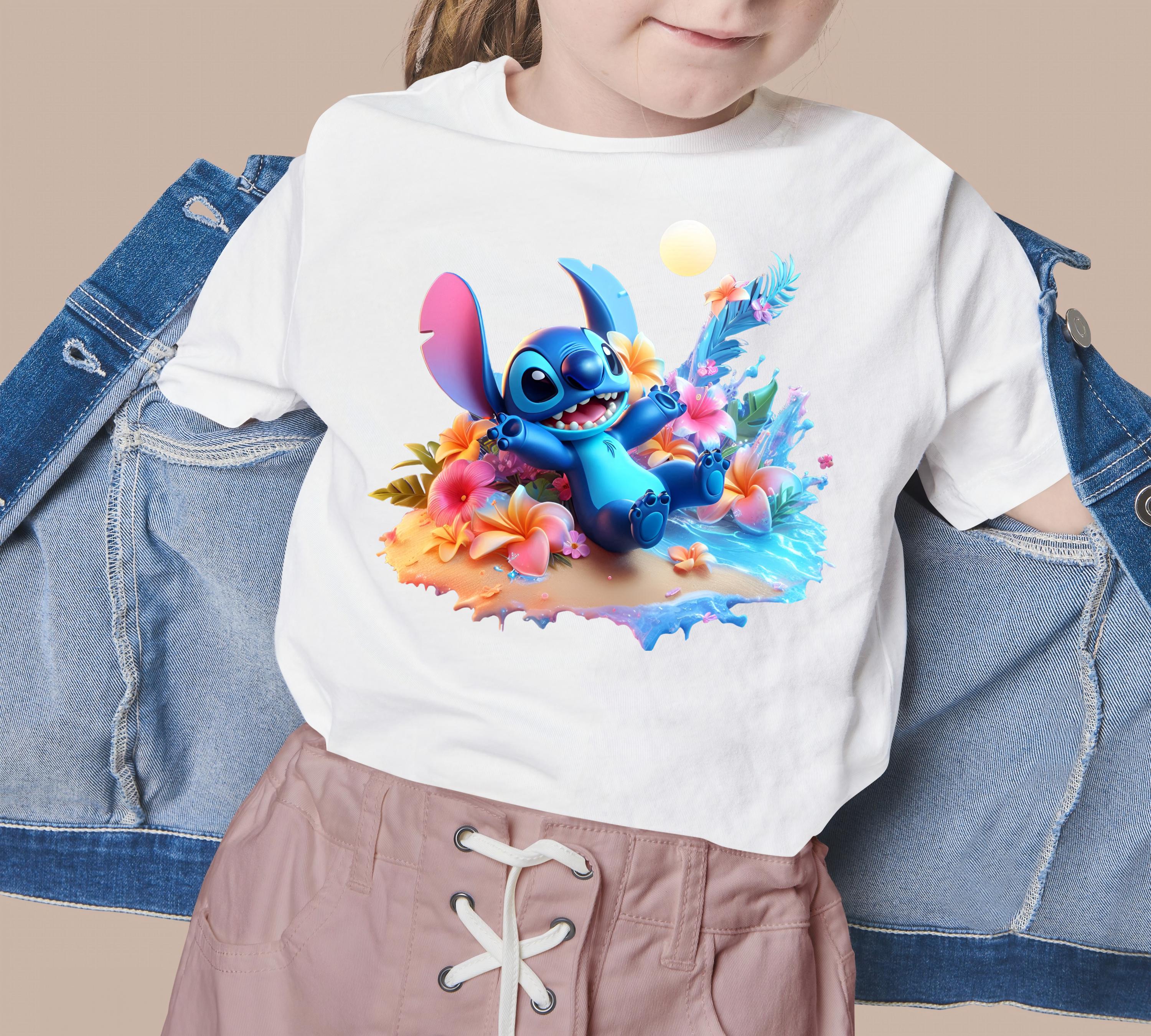 2 PNG Stitch and Elsa Splash and Watercolor Digital Design PNG File for ...