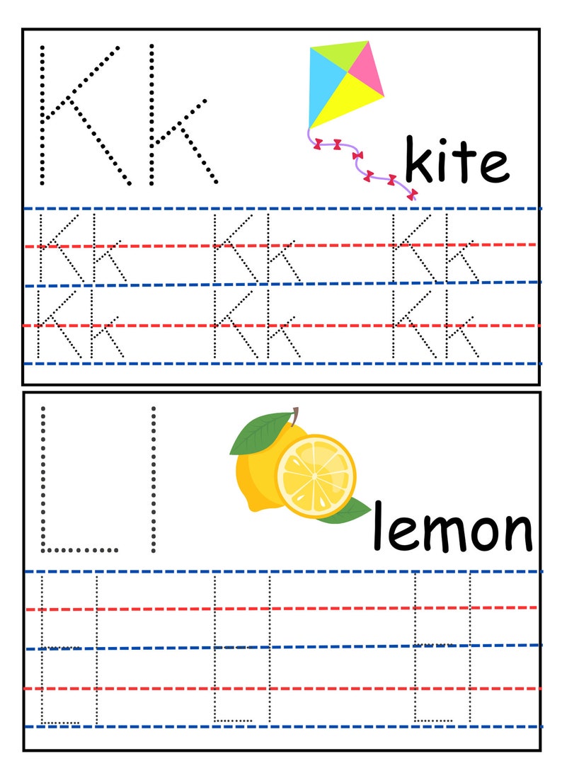 26 ABC Phonics Tracing Cards, Preschool-kindergarten Handwriting and ...