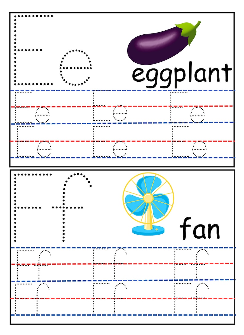 26 ABC Phonics Tracing Cards, Preschool-kindergarten Handwriting and ...