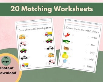 20 Printable Matching Worksheets,match the Picture,preschool Worksheets ...