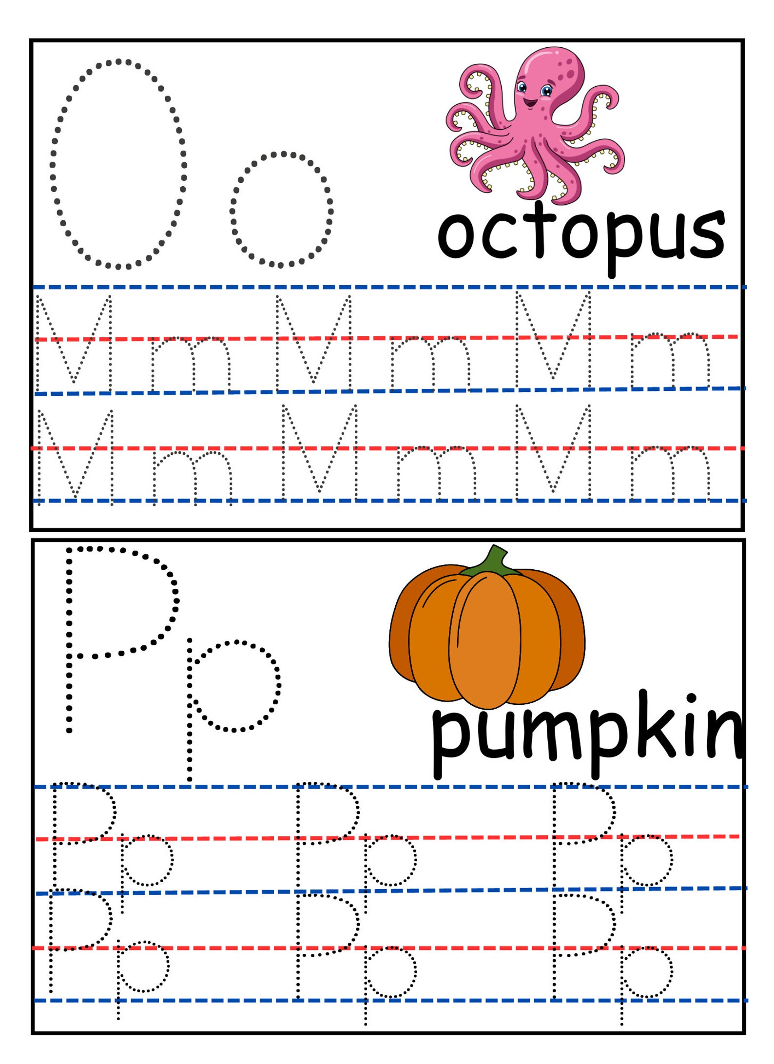 26 ABC Phonics Tracing Cards, Preschool-kindergarten Handwriting and ...