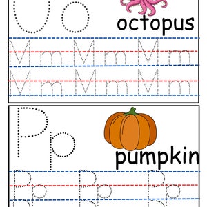 26 ABC Phonics Tracing Cards, Preschool-kindergarten Handwriting and ...