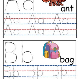 26 ABC Phonics Tracing Cards, Preschool-kindergarten Handwriting and ...