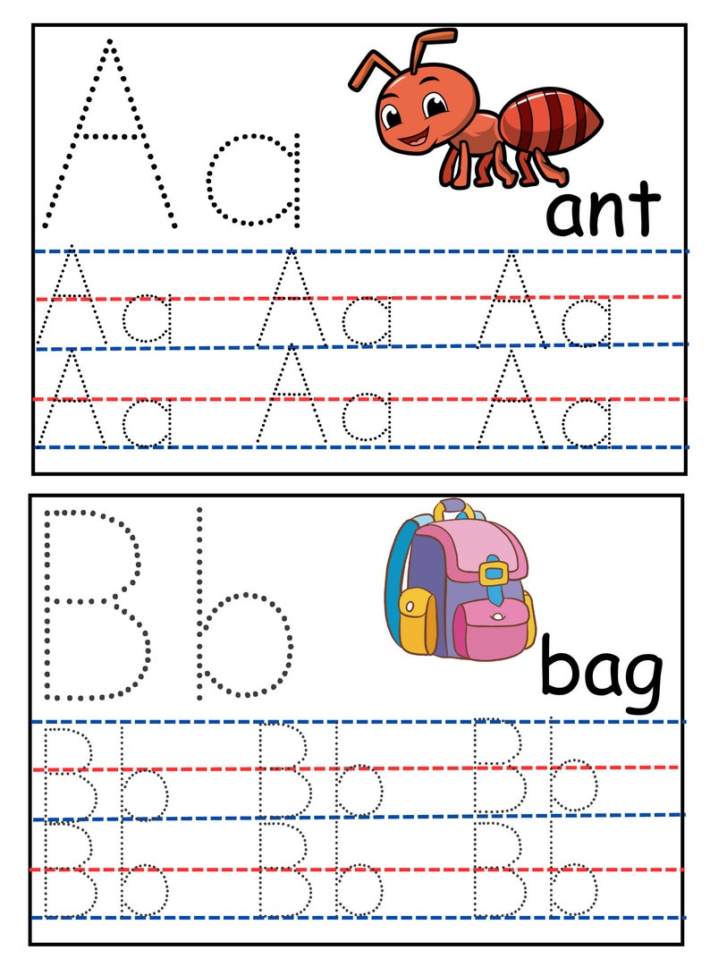 26 ABC Phonics Tracing Cards, Preschool-kindergarten Handwriting and ...