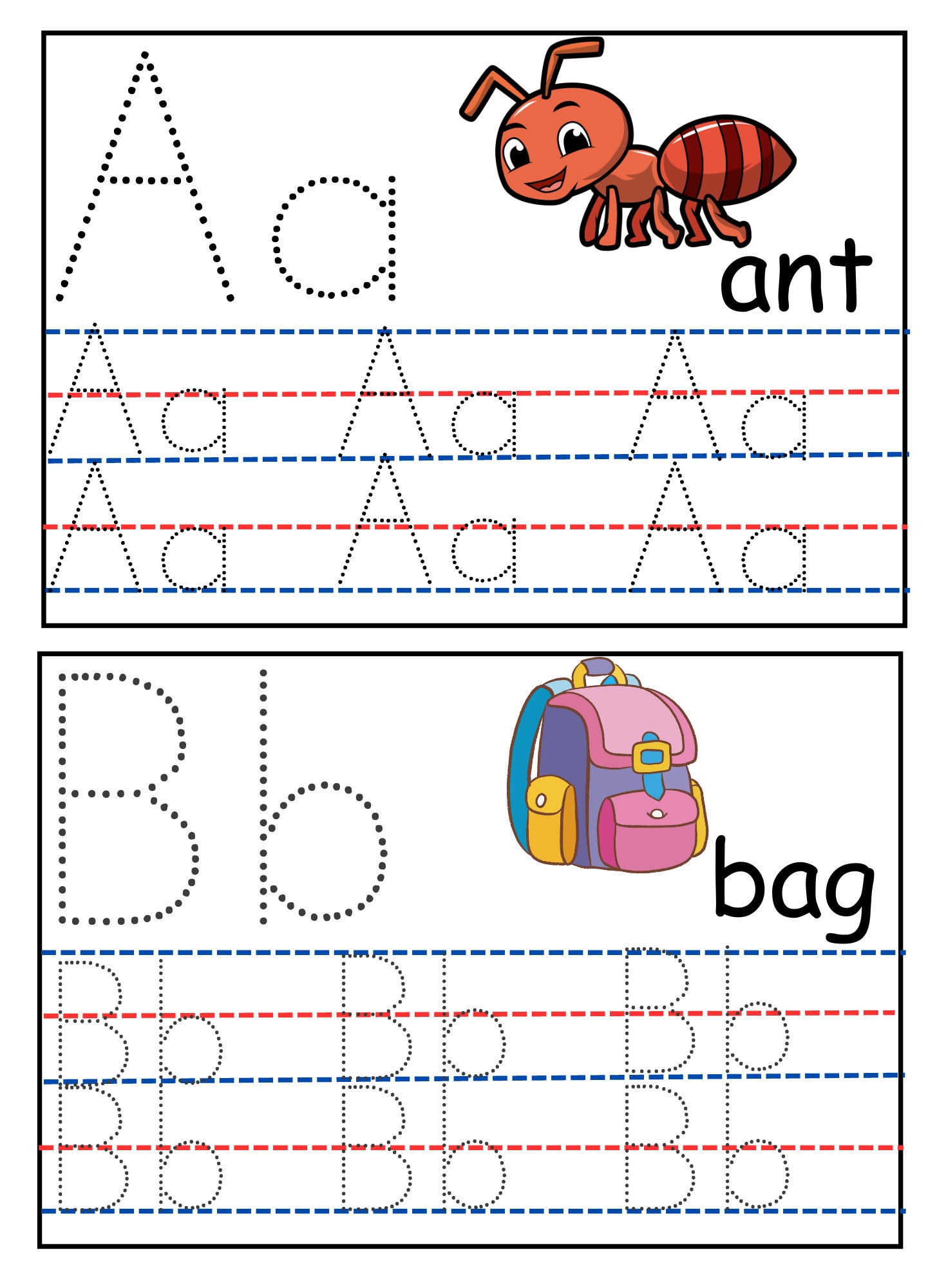 26 ABC Phonics Tracing Cards, Preschool-kindergarten Handwriting and ...