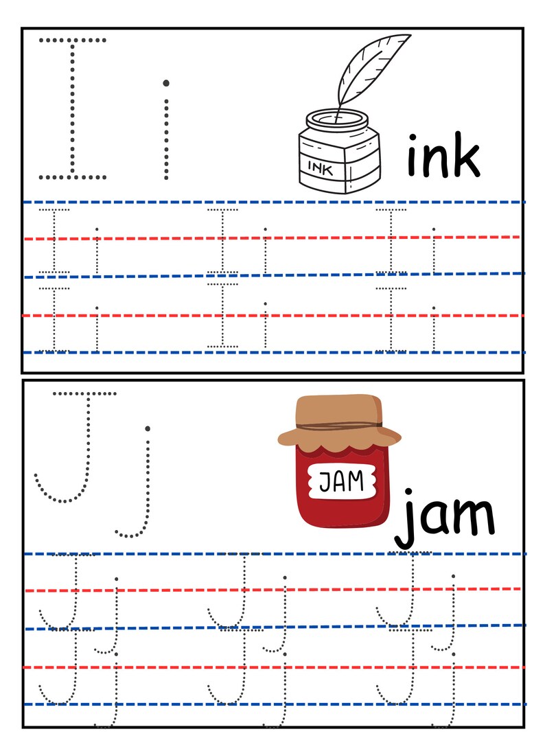 26 ABC Phonics Tracing Cards, Preschool-kindergarten Handwriting and ...