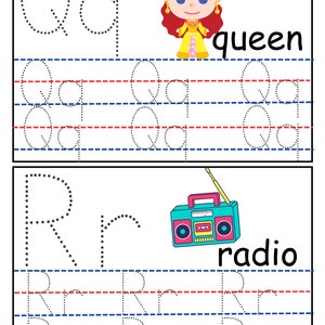 26 ABC Phonics Tracing Cards, Preschool-kindergarten Handwriting and ...