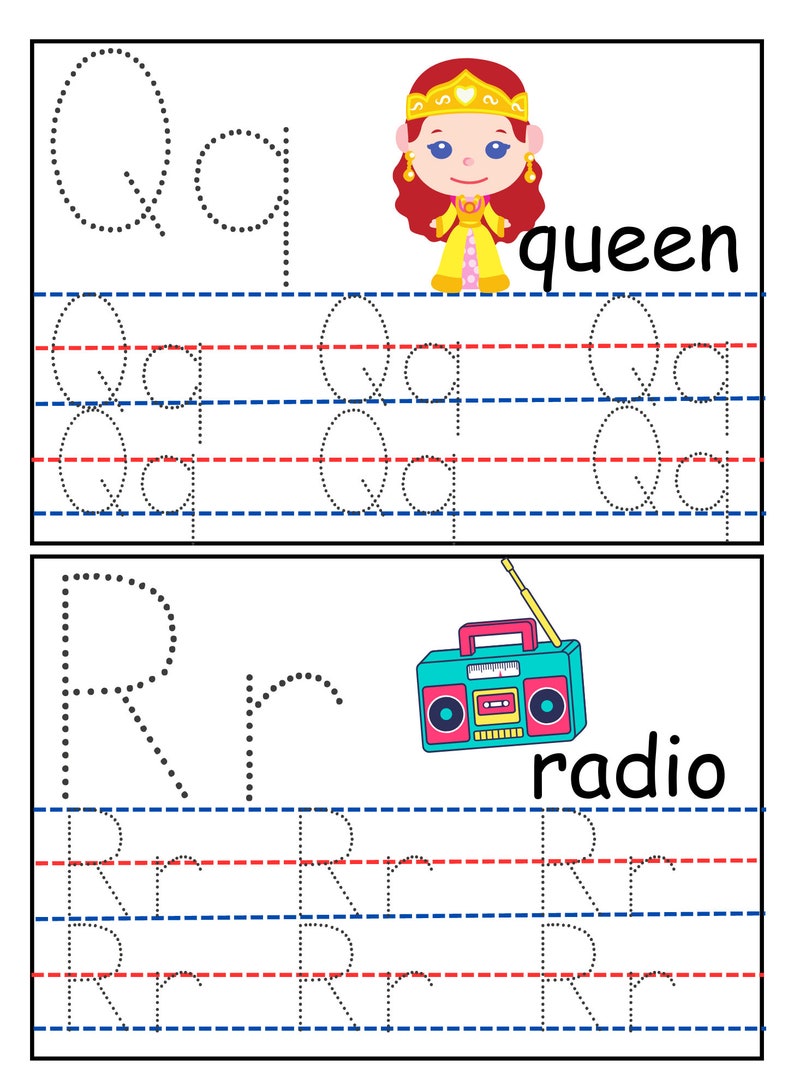 26 ABC Phonics Tracing Cards, Preschool-kindergarten Handwriting and ...