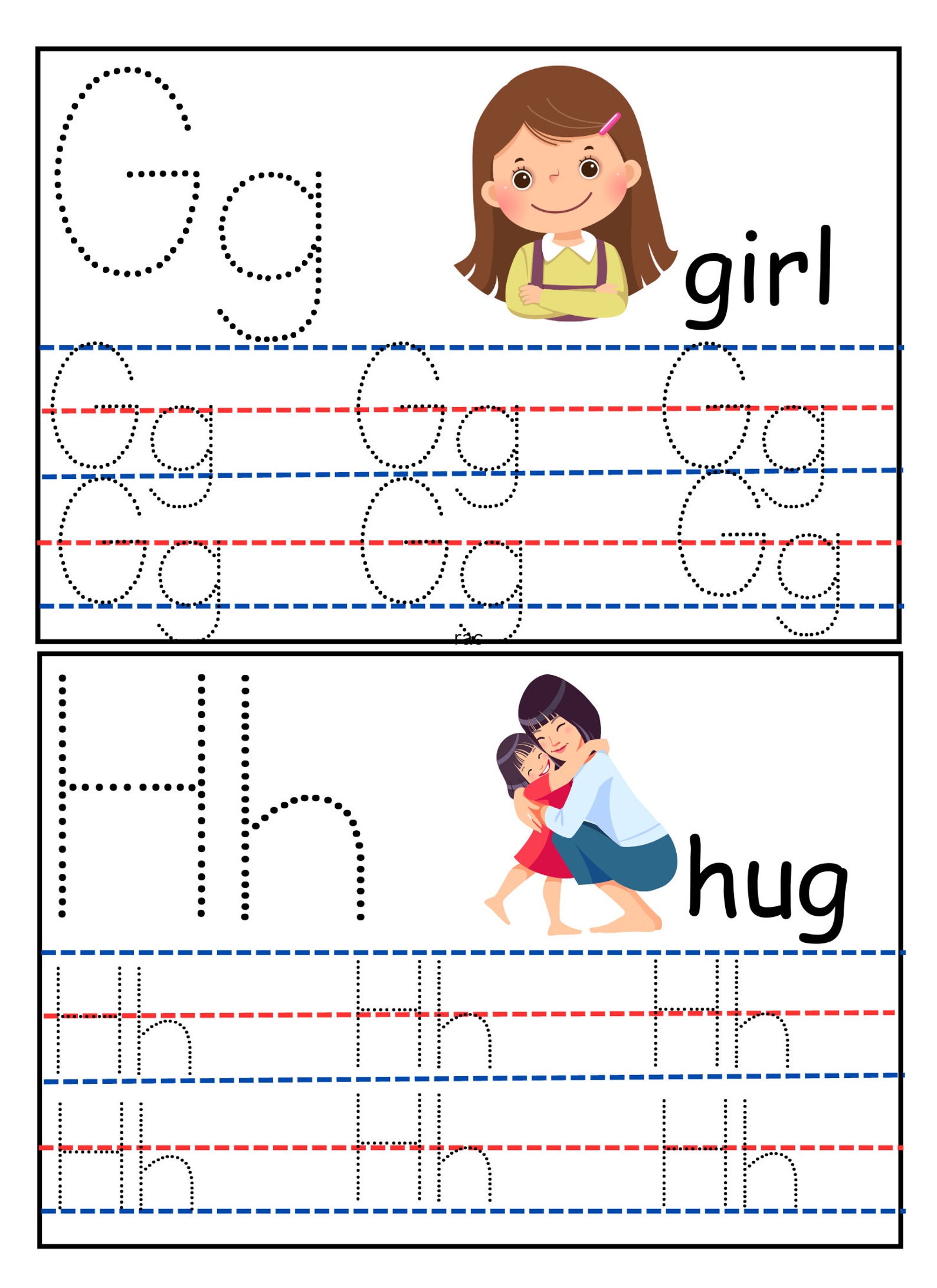 26 ABC Phonics Tracing Cards, Preschool-kindergarten Handwriting and ...