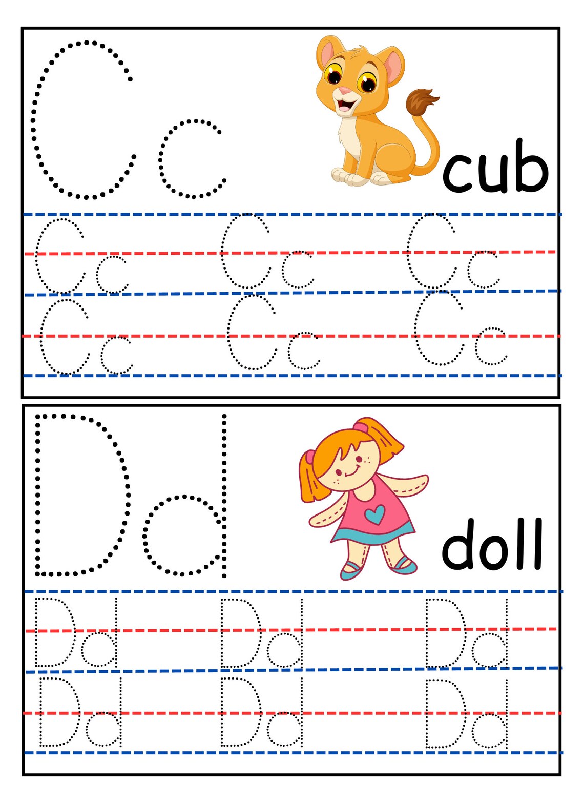 26 ABC Phonics Tracing Cards, Preschool-kindergarten Handwriting and ...