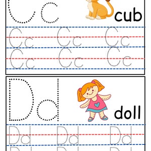 26 ABC Phonics Tracing Cards, Preschool-kindergarten Handwriting and ...