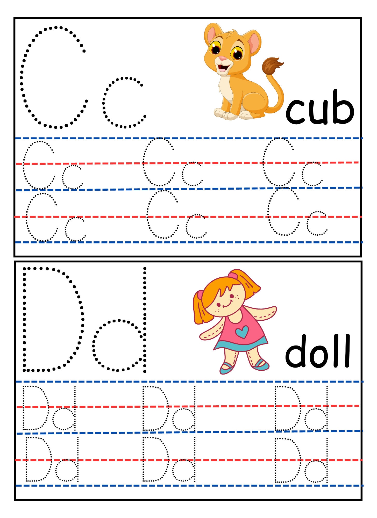 26 ABC Phonics Tracing Cards, Preschool-kindergarten Handwriting and ...