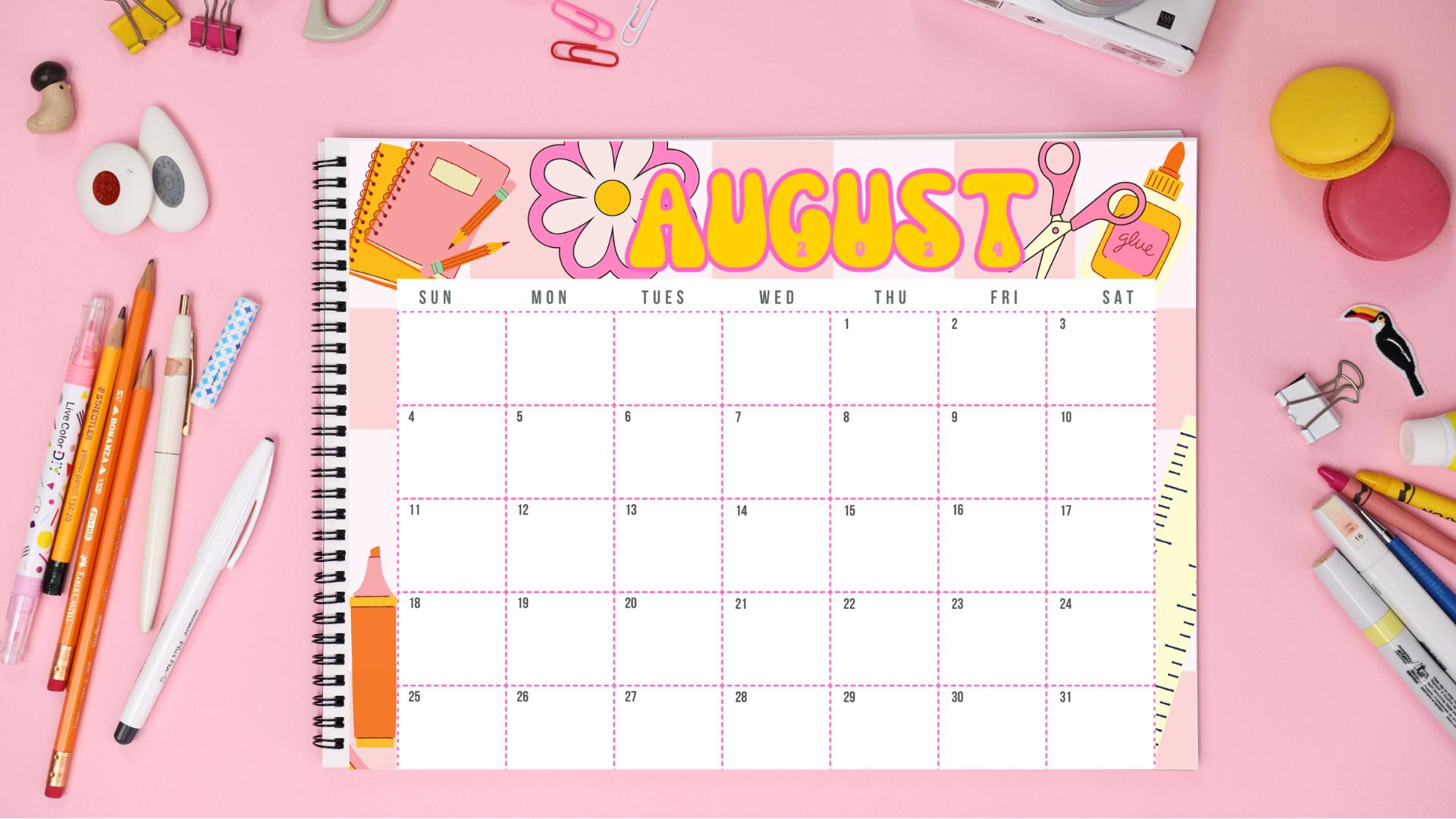 Printable Calendars, School Season Calendar 2024-2025, Colorful ...