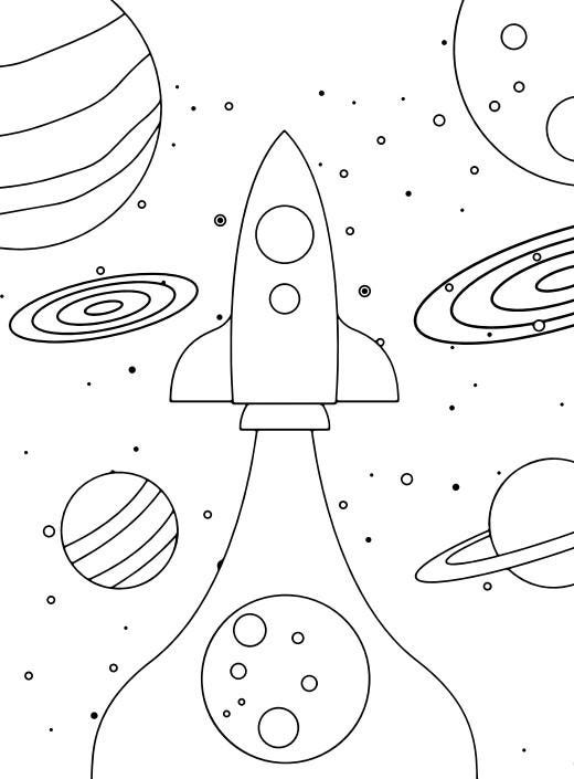 Printable SPACE-THEMED Coloring Pages- Digital File- Instant Download ...