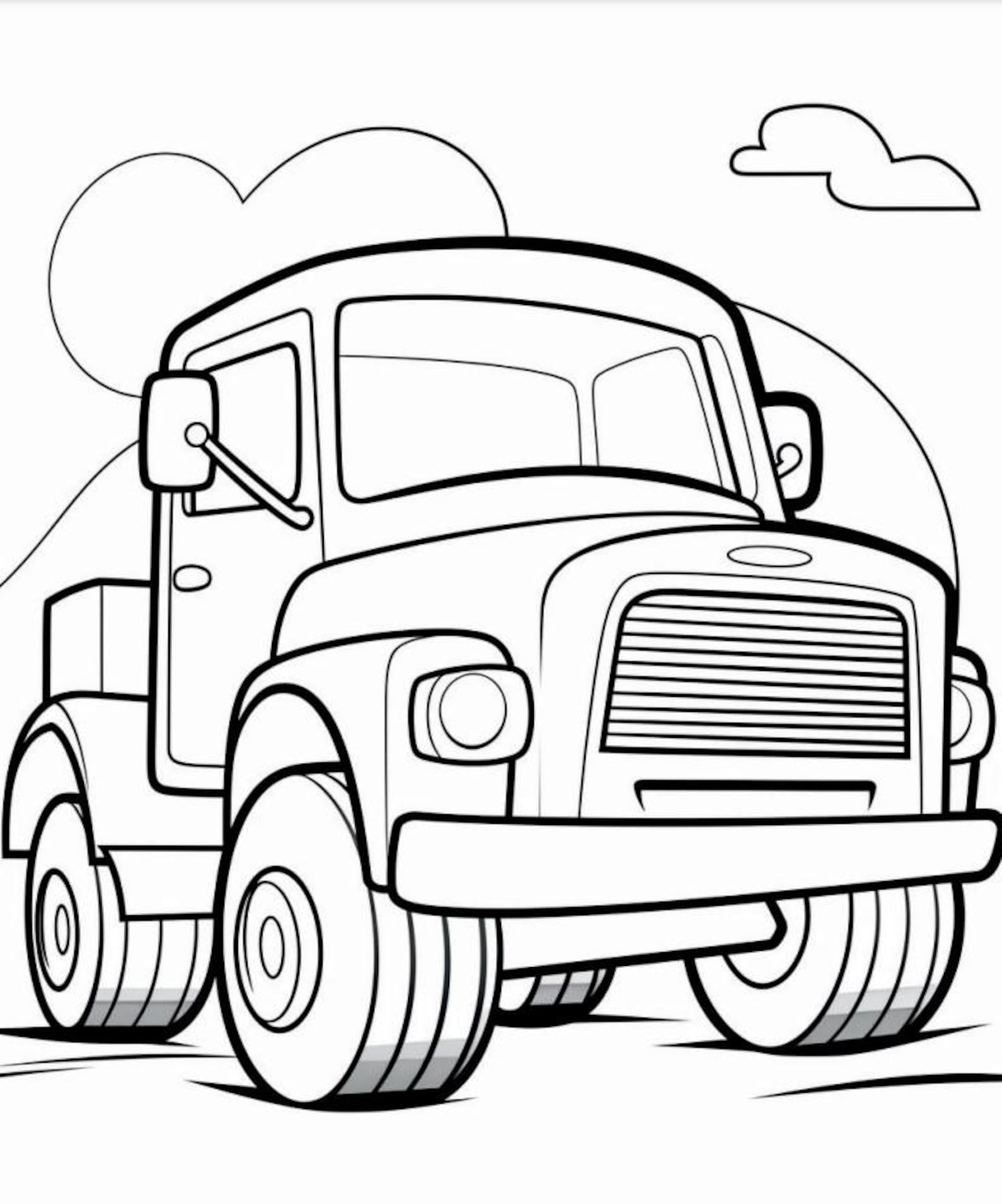Printable TRUCKS Coloring Pages Digital File Instant Download Trucks ...