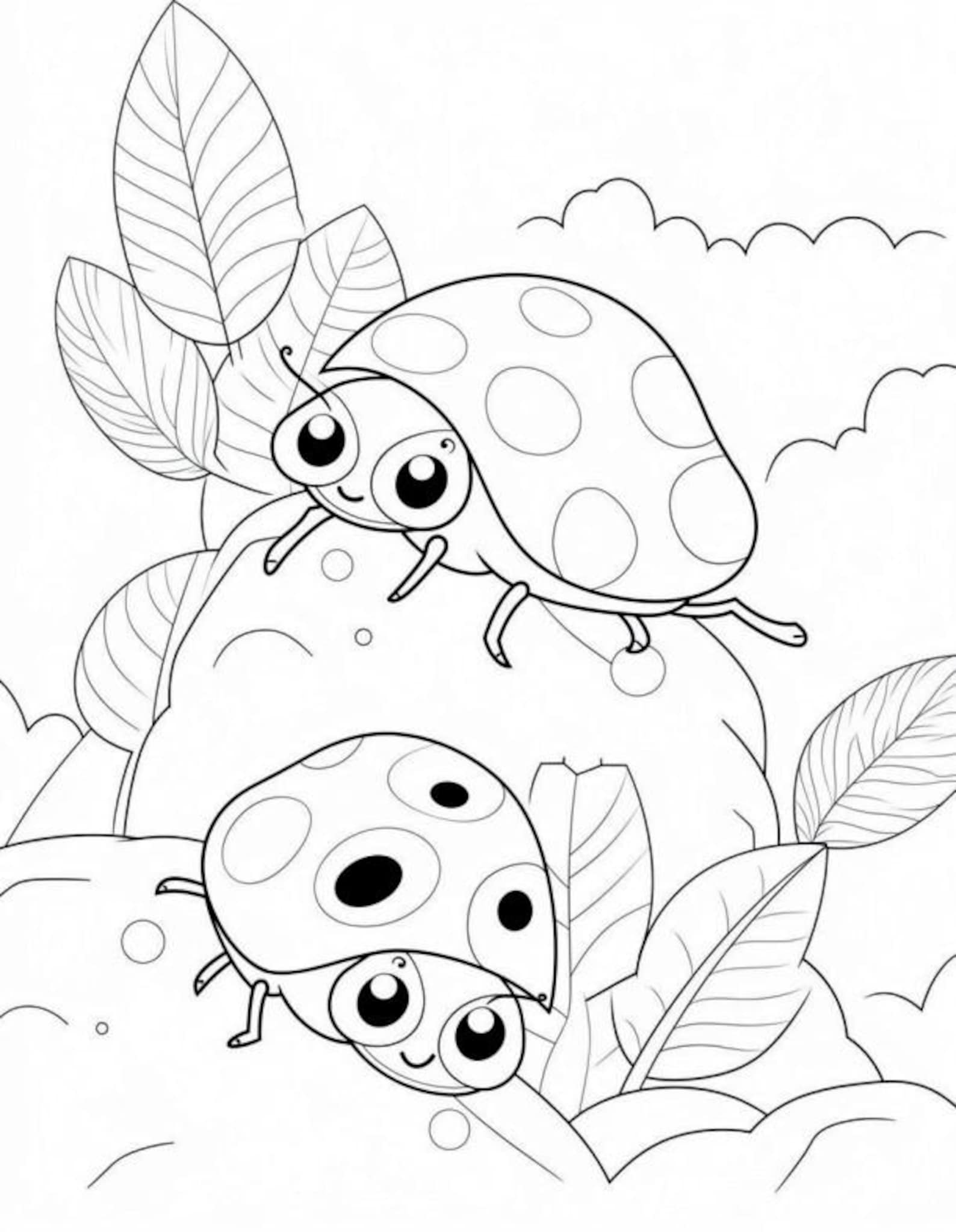 Printable CUTE BUGS Coloring Pages Digital File Instant Download Bumble ...