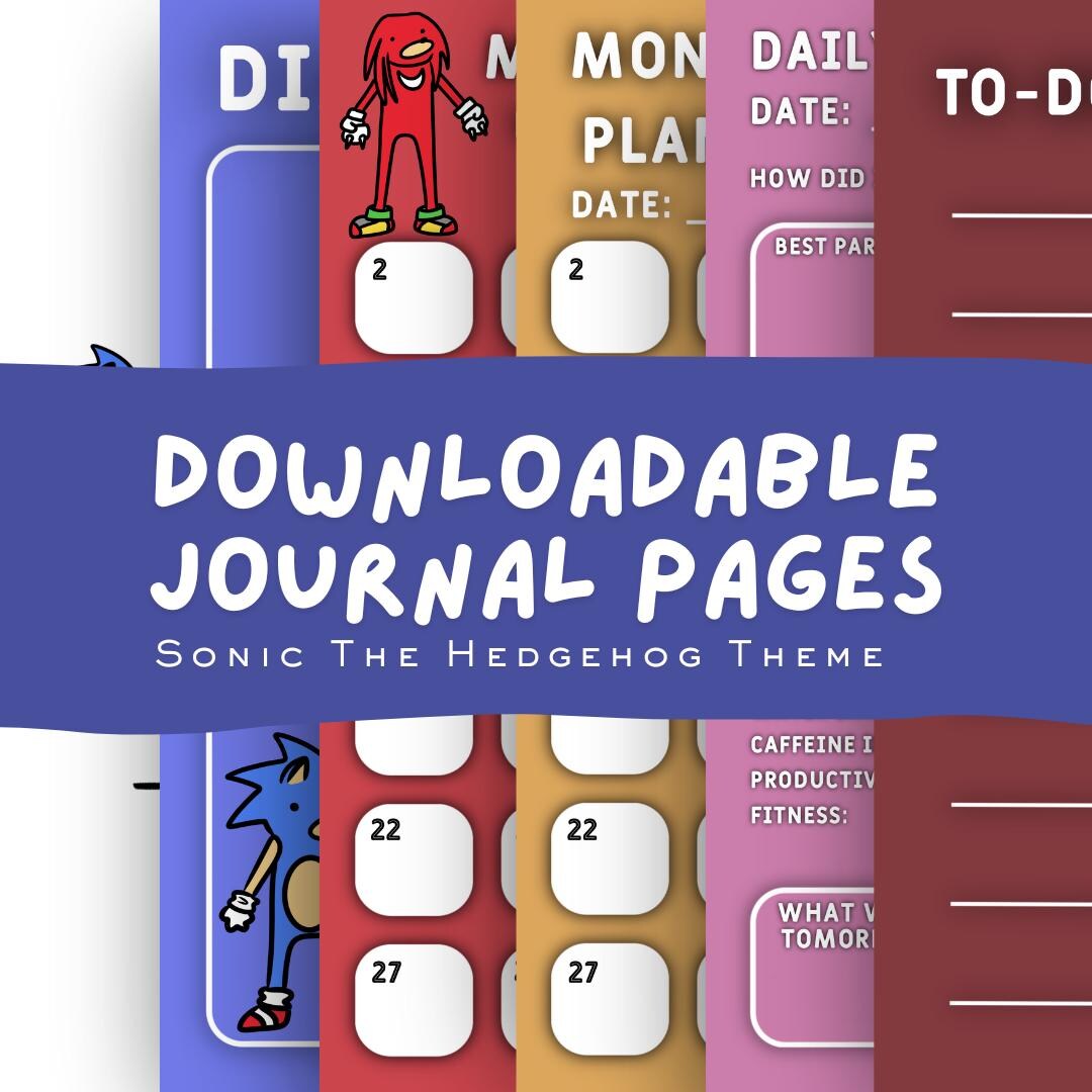 Sonic Inspired Downloadable Journal Pages - Etsy
