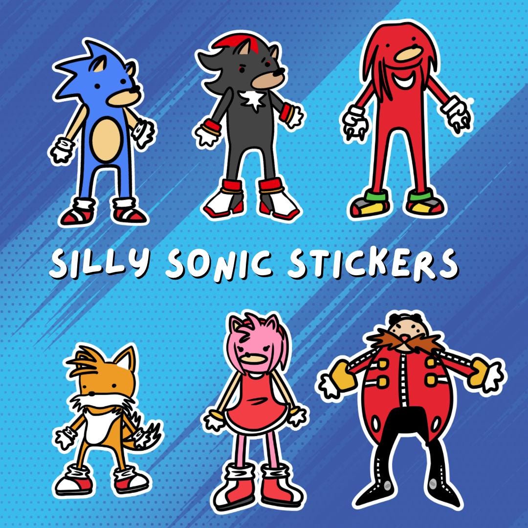 Silly Sonic Stickers - Etsy