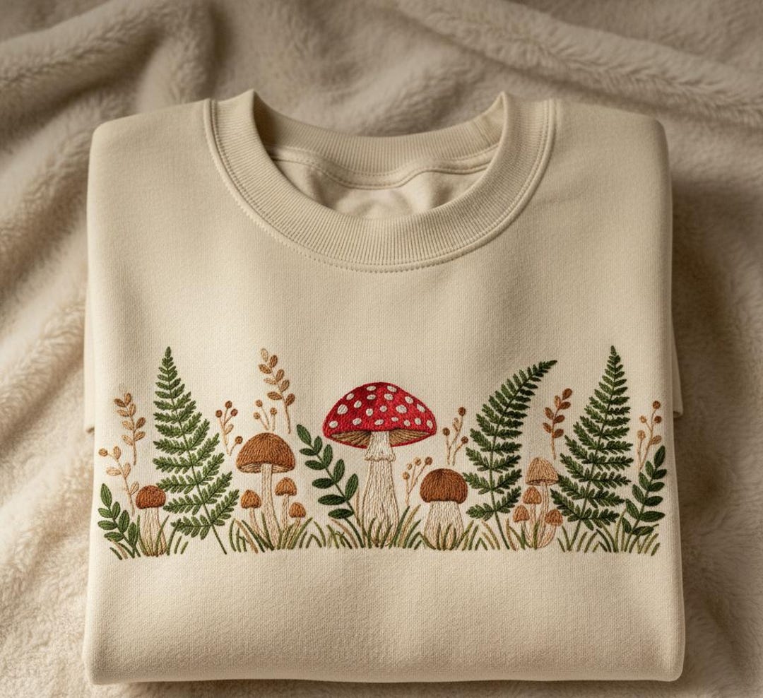 Custom Botanical Forest Inspired Fungi Illustration Apparel With ...
