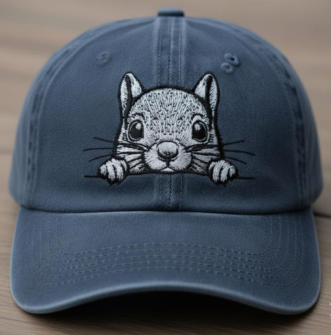 Custom Cute Squirrel Embroidered Dad Hat - Woodland Animal Baseball Cap ...