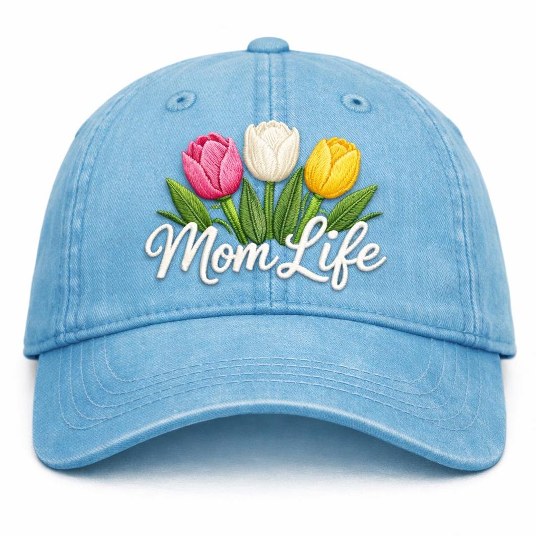 Custom Mom Life Tulip Embroidered Hat Floral Mom Hat Gift Mother Day ...