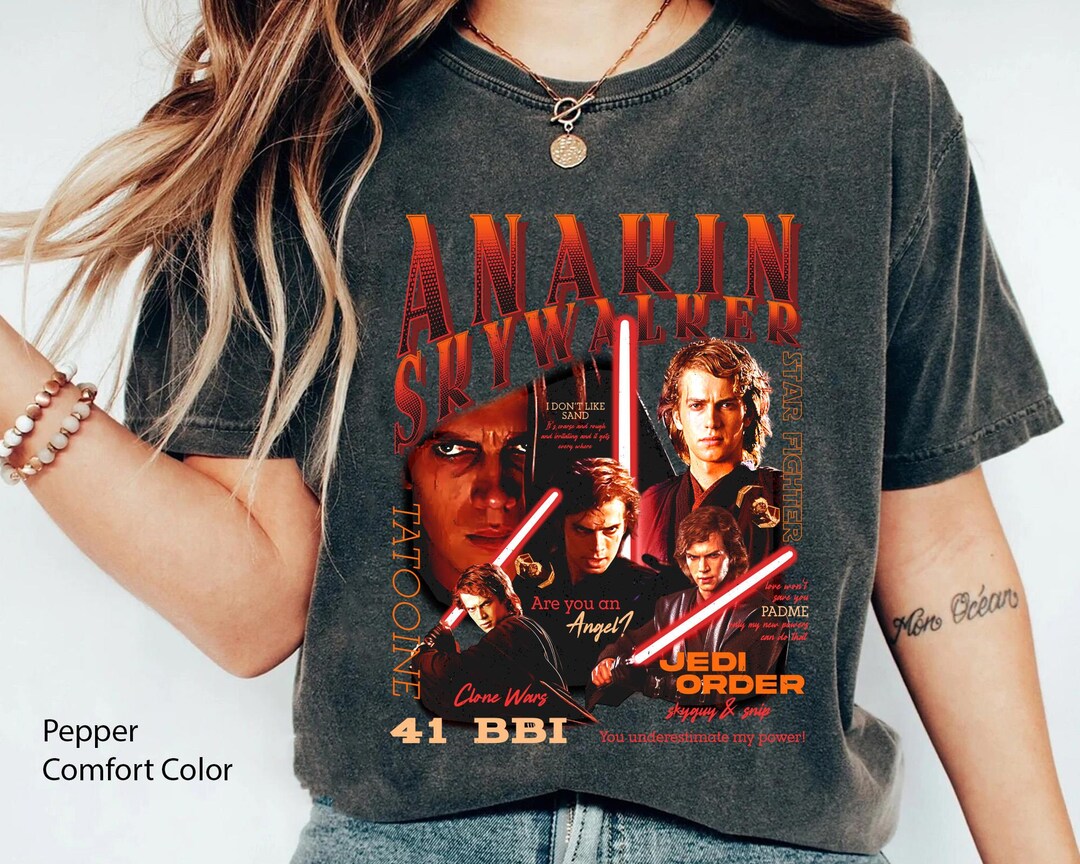 Comfort Colors Anakin Skywalker Portrait Graphic T-shirt, Star Wars ...