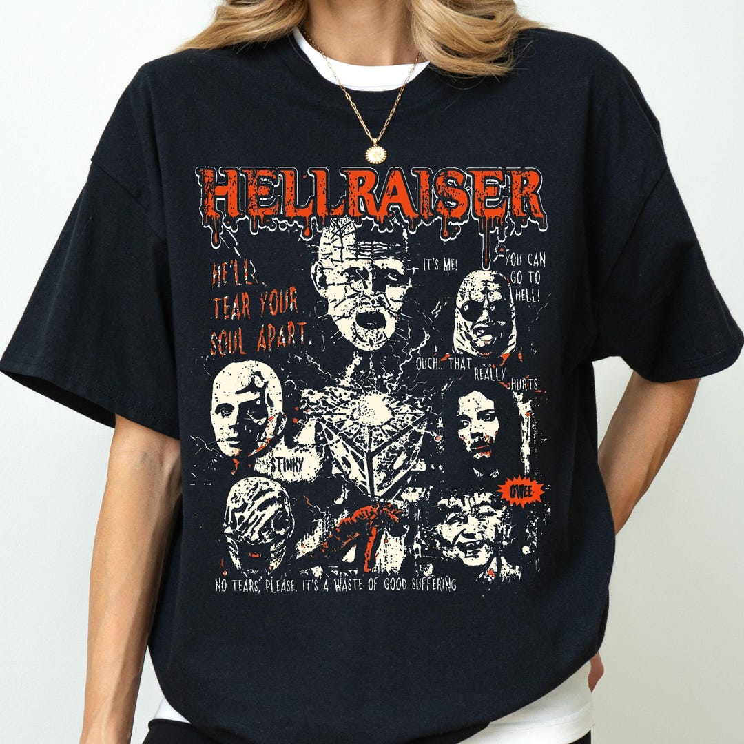 Vintage Hellraiser Halloween Shirt, Horror Movie Character Tee, Halloween Killers, Scary Movie ...