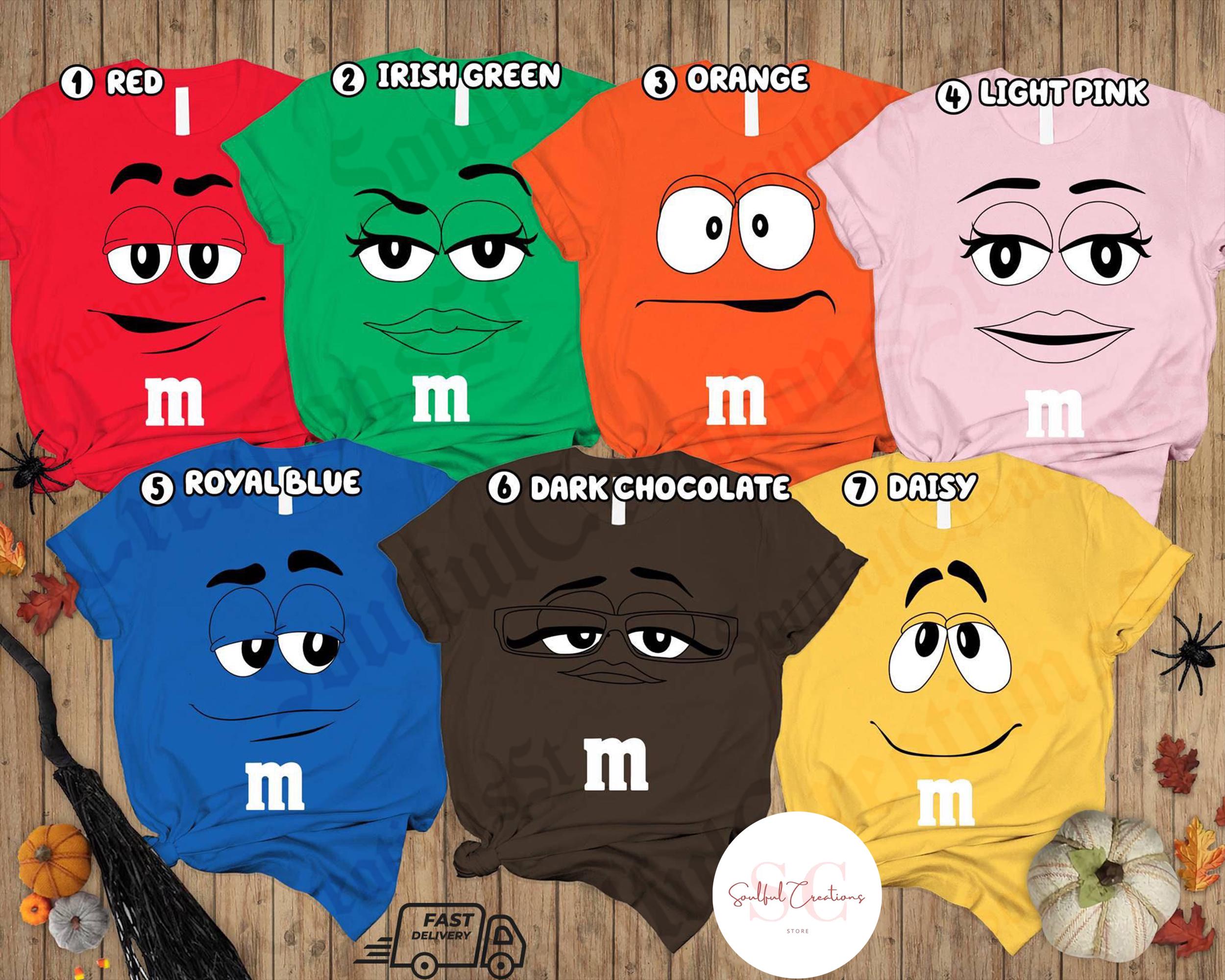 Comfort Colors M and M Faces Halloween Costume Shirt, M M Face Matching ...