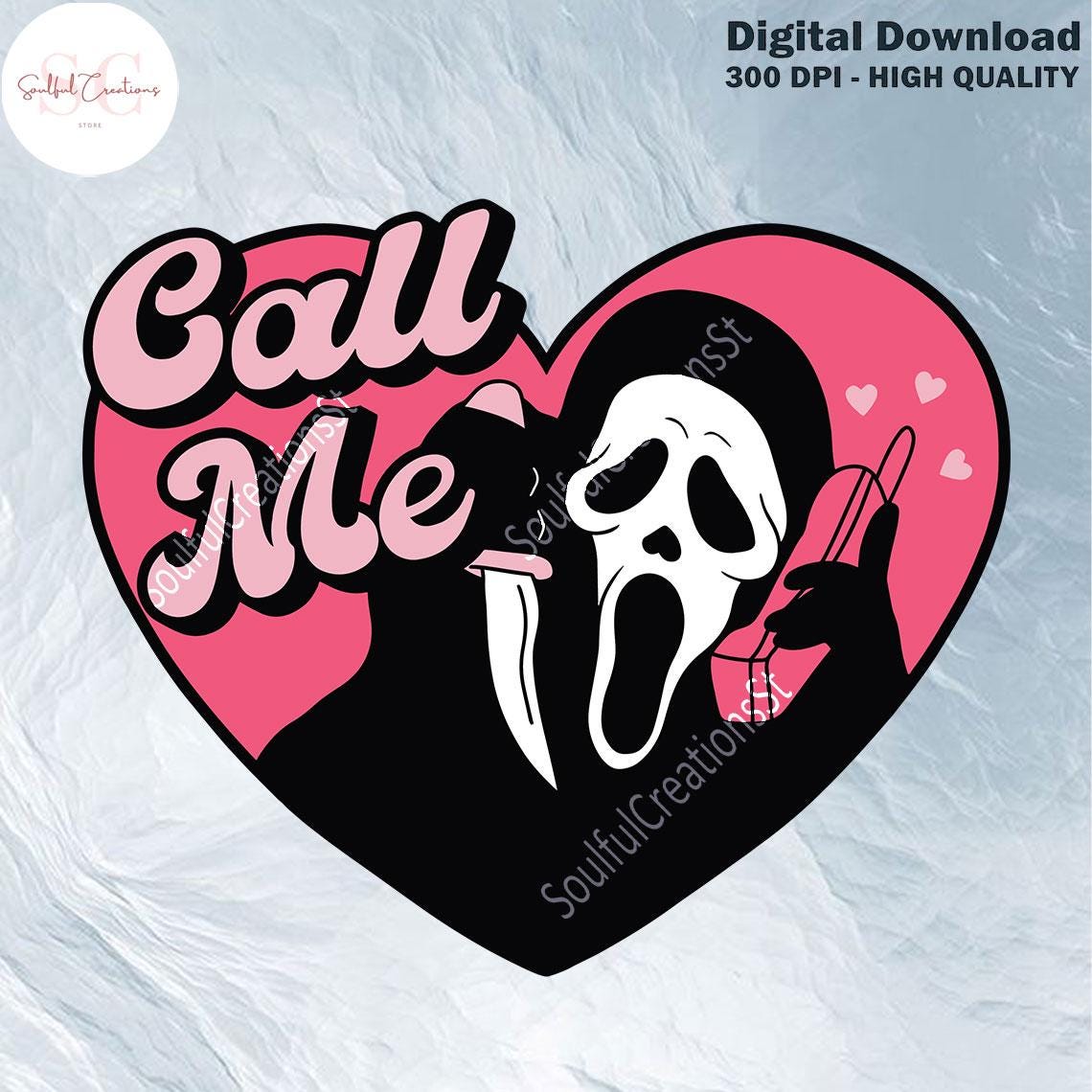 Call Me Png, Ghost Face Phone Call Png, Funny Horror Scream PNG, Horror ...