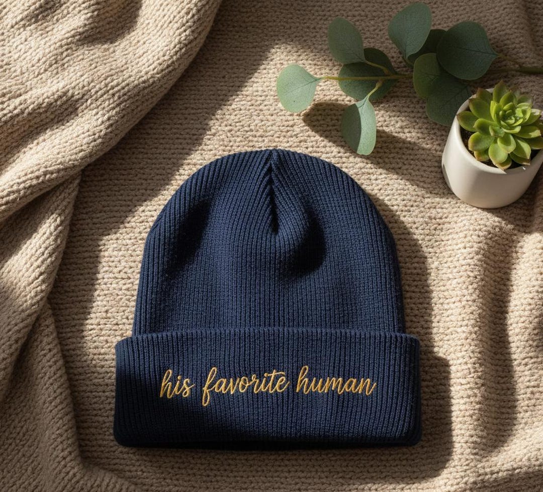 Custom Embroidered His Favorite Human Beanie, Matching Couple Hat ...